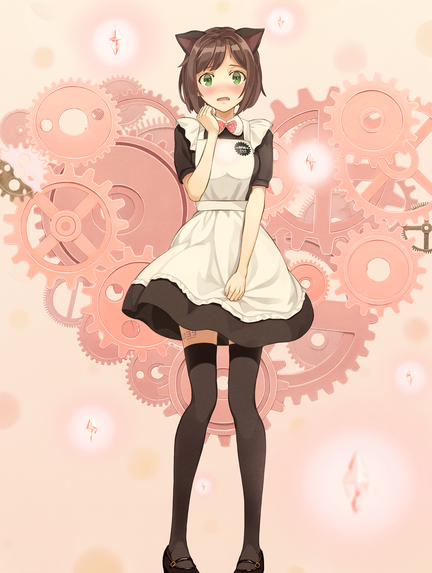 turu the idolm@ster the idolm@ster cinderella girls maekawa miku animal ears maid tattoo ...
